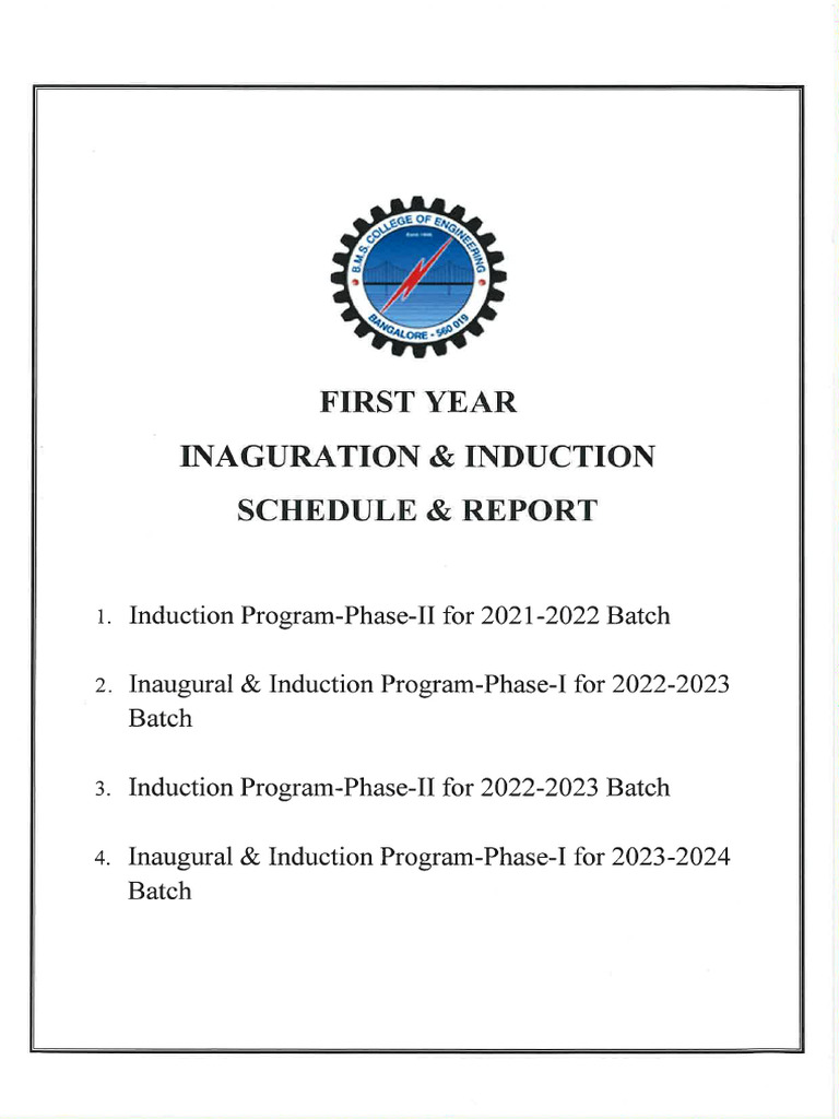 A Report First Year Induction Program | PDF