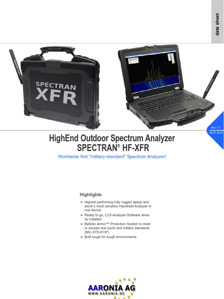 Outdoor Spectrum Analyzer Spectran HF-XFR | PDF | Electrical Connector ...