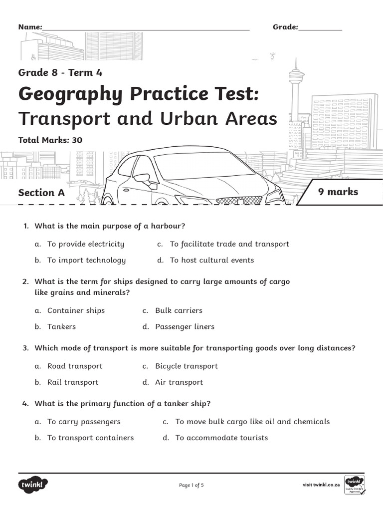Za Ss 1693830435 Grade 8 Geography Practice Test Term 4 Transport and ...