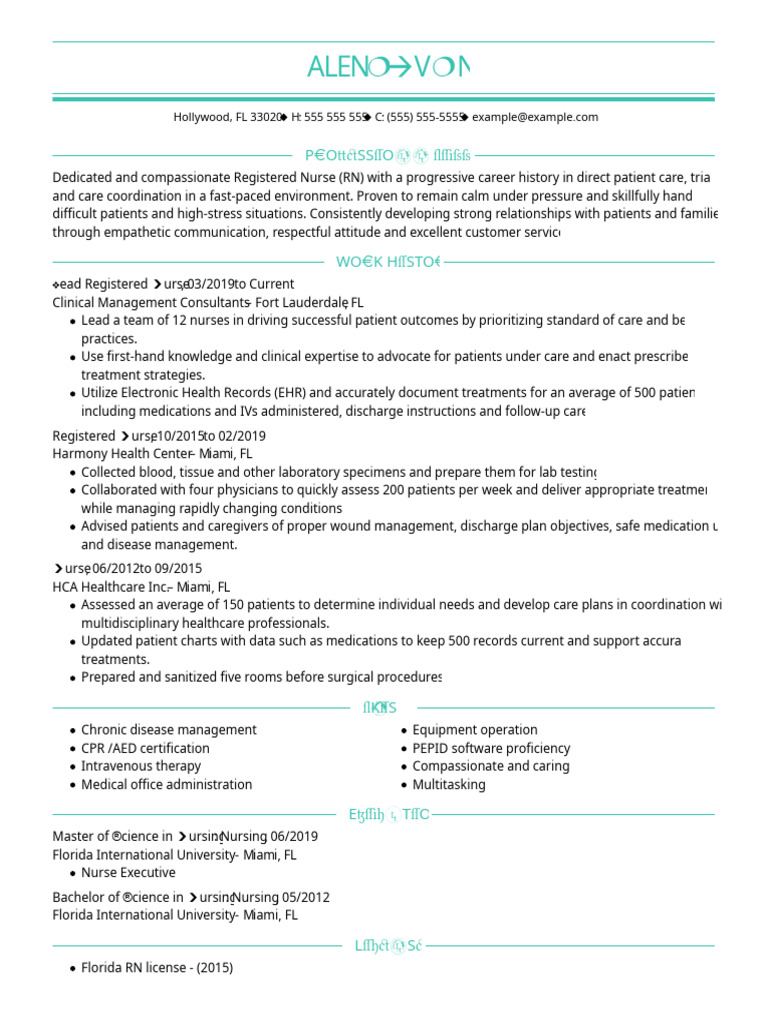 Experienced Registered Nurse Profile | PDF | Nursing | Patient