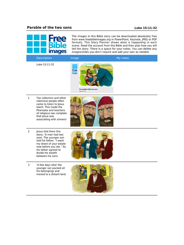 FB Parable TwoSons StoryPlanner en | PDF