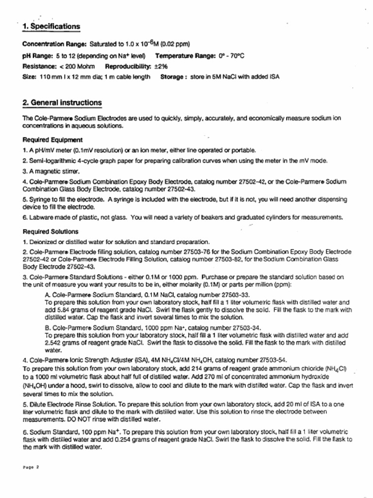 Manual de Uso ESI Na Cole Parmer 27503 43 Rotated | PDF