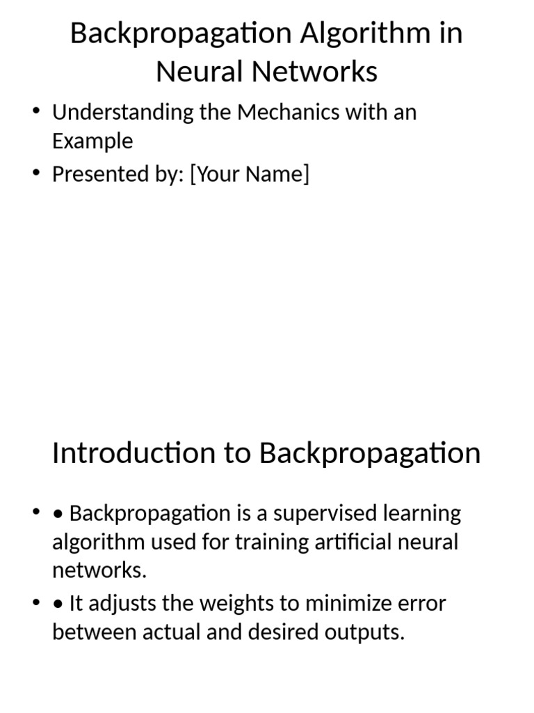 Backpropagation Algorithm With Diagram | PDF