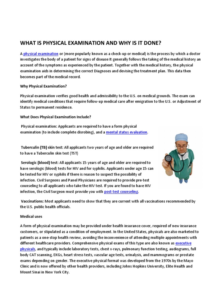 What Is Physical Examination and Why Is It Done | PDF | Physical ...