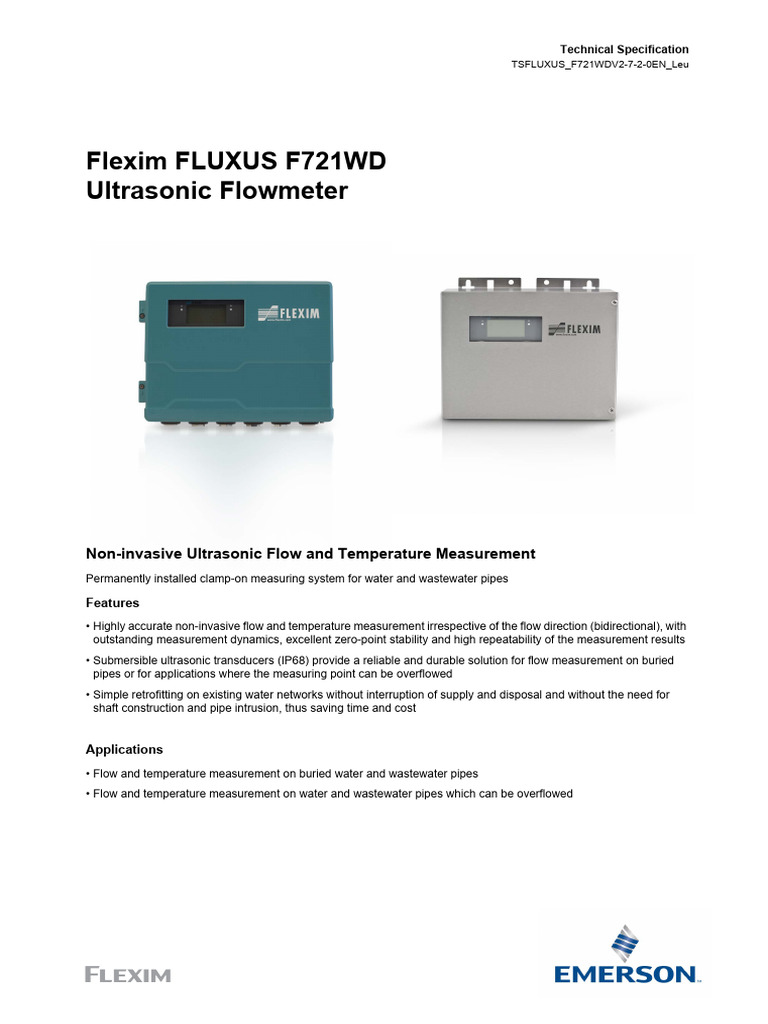 Flexim FLUXUS F721 Ultrasonic Manual | PDF | Flow Measurement | Ultrasound