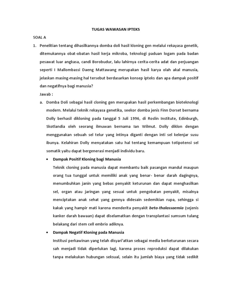 Domba Doli dan Dampak Kloning Genetik | PDF