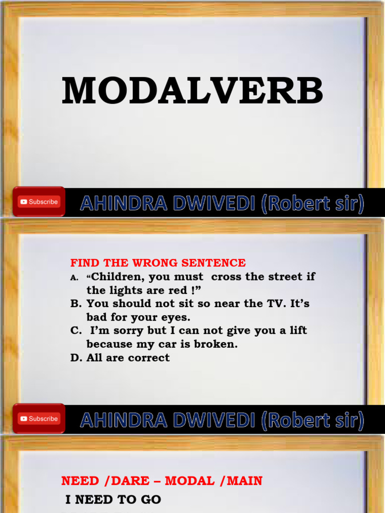 Modal Verbs: Identifying Errors and Usage | PDF