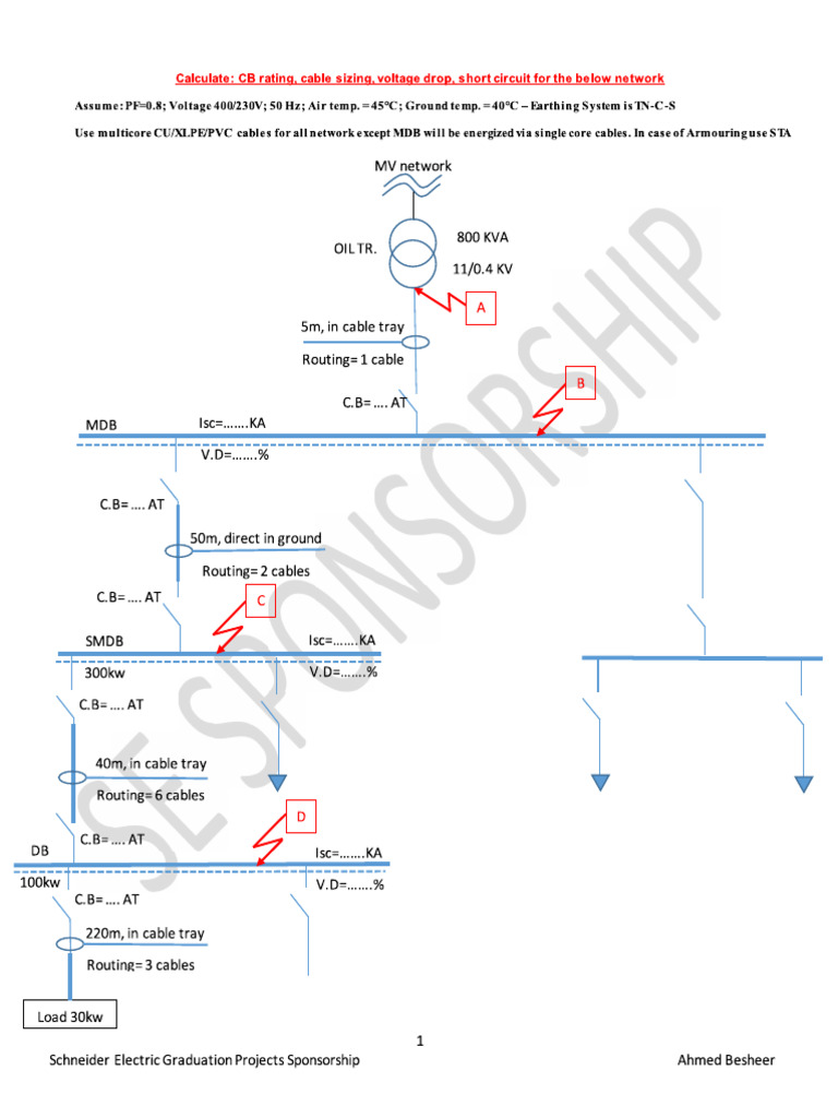 CB Rating Cable Sizing Voltage Drop and Short Circuit 1744886836 | PDF