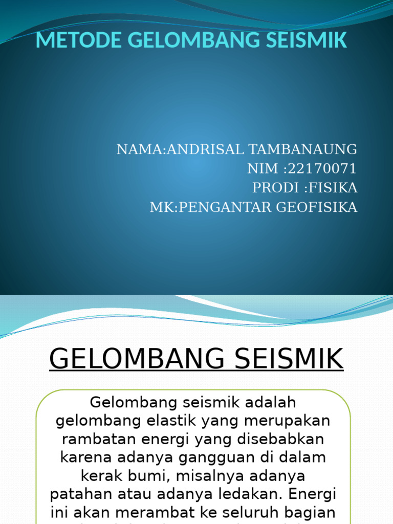 Metode Gelombang Seismik | PDF