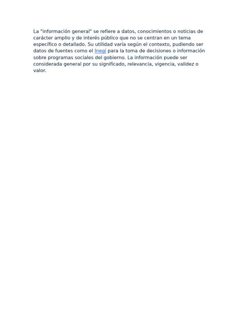 Definición de Información General | PDF