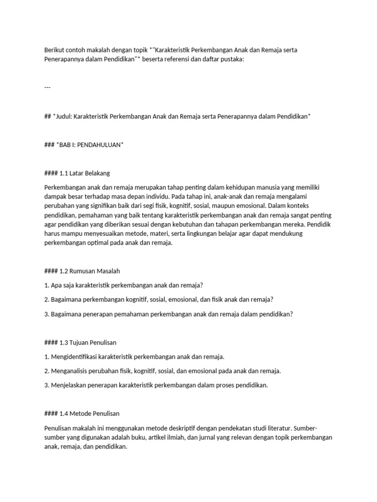 Berikut Contoh Makalah Dengan Topik | PDF