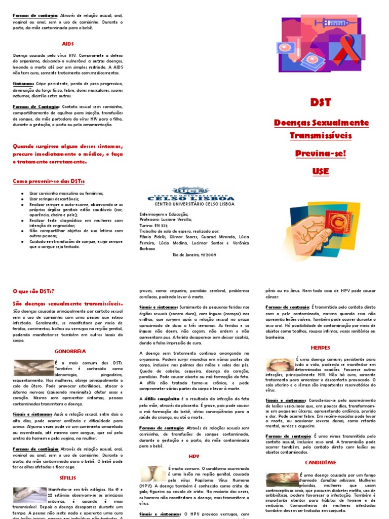 Folder Dst | Infecção Sexualmente Transmissível | Relação Sexual ...