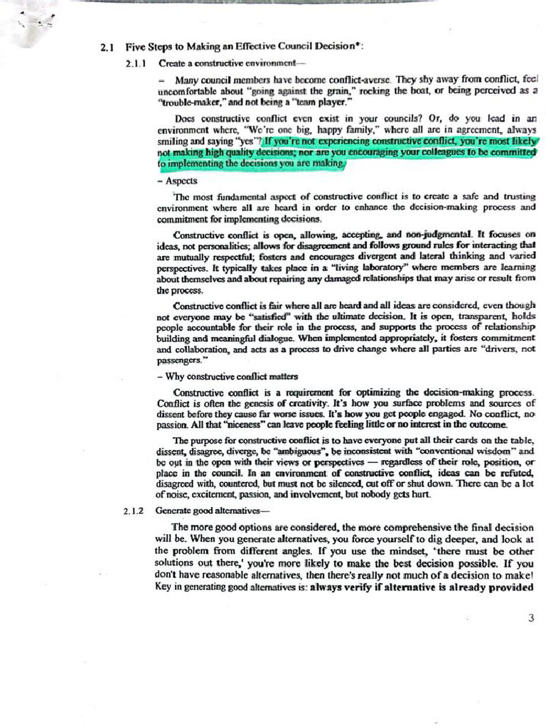 5 Steps To Enhance Effective Council Decision | PDF