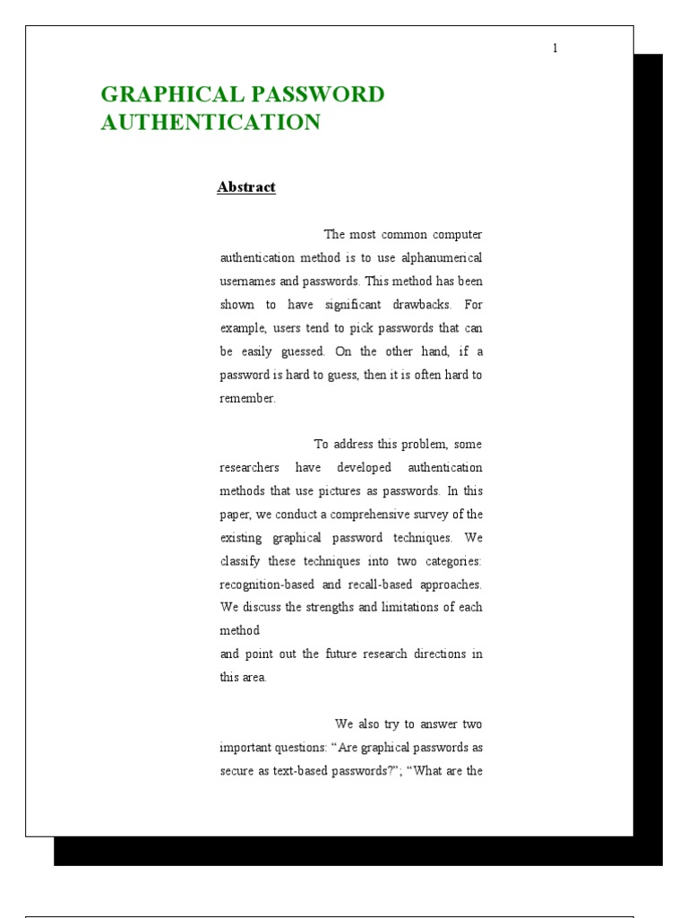 Graphical Password Authentication | PDF | Password | Authentication