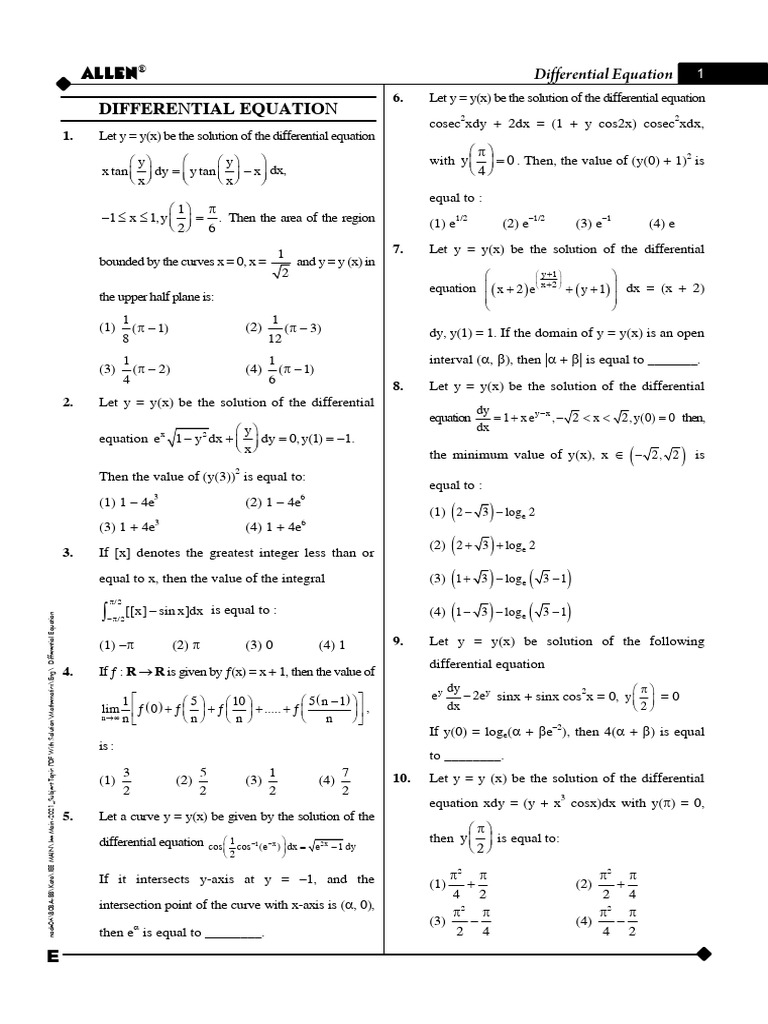 Differential-Equation (1) Pyqs | PDF | Algebraic Geometry | Geometry