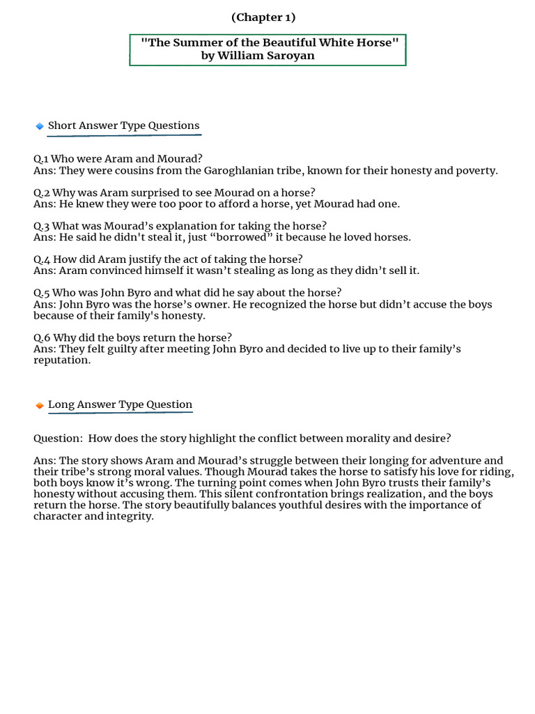 Short Answer Questions on Classic Literature | PDF