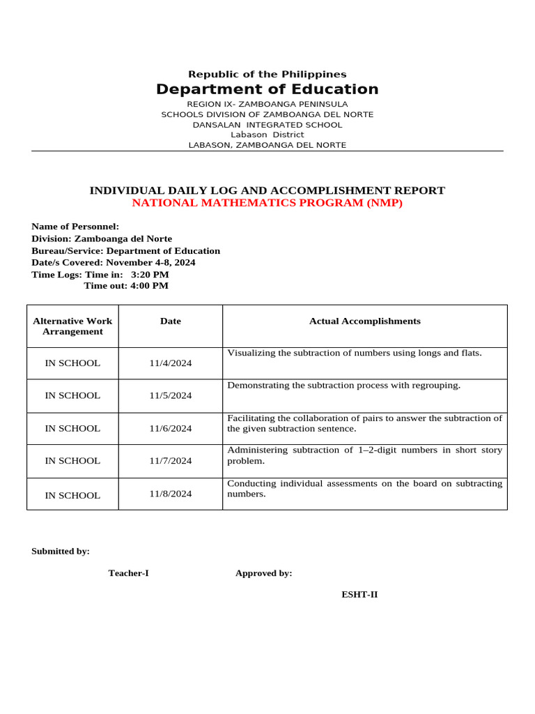 Accomplishment Report NMP | PDF