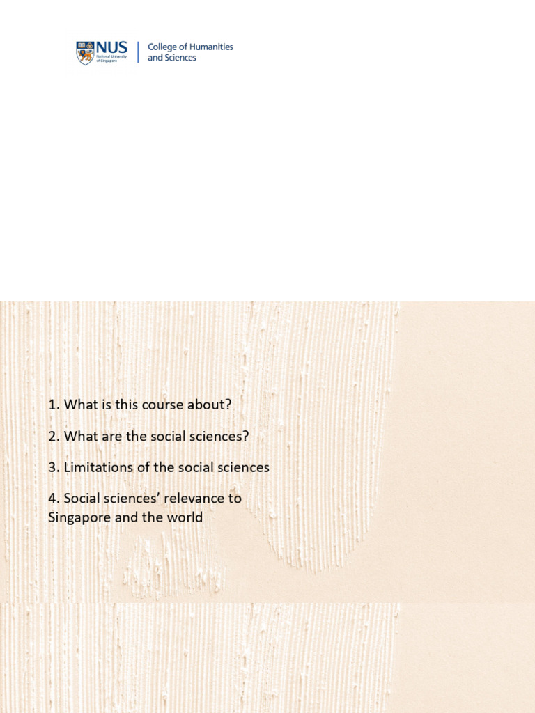 Lecture 1 - Basic Introduction To Social Sciences and The Module | PDF ...
