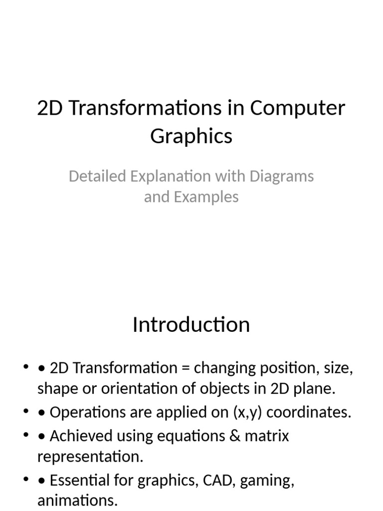 2D Transformations Detailed | PDF