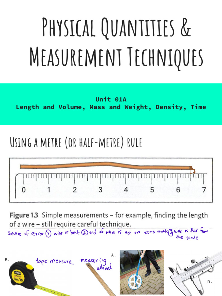 Measurement Techniques and Units | PDF | Density | Volume