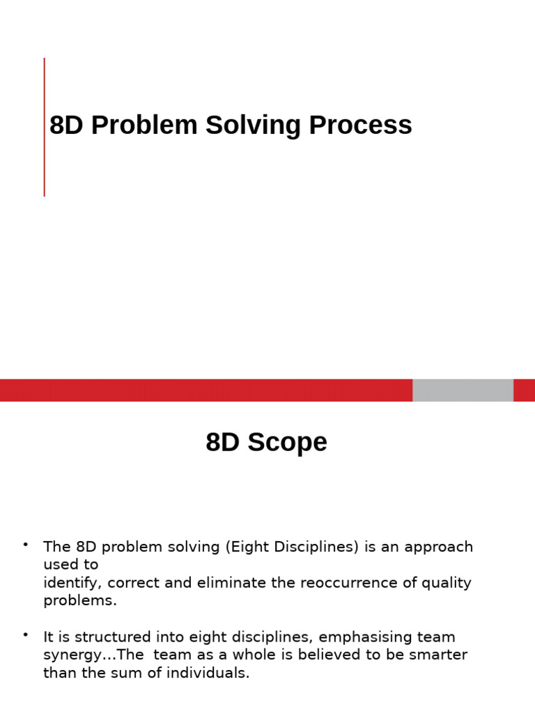8D Problem Solving Process | PDF