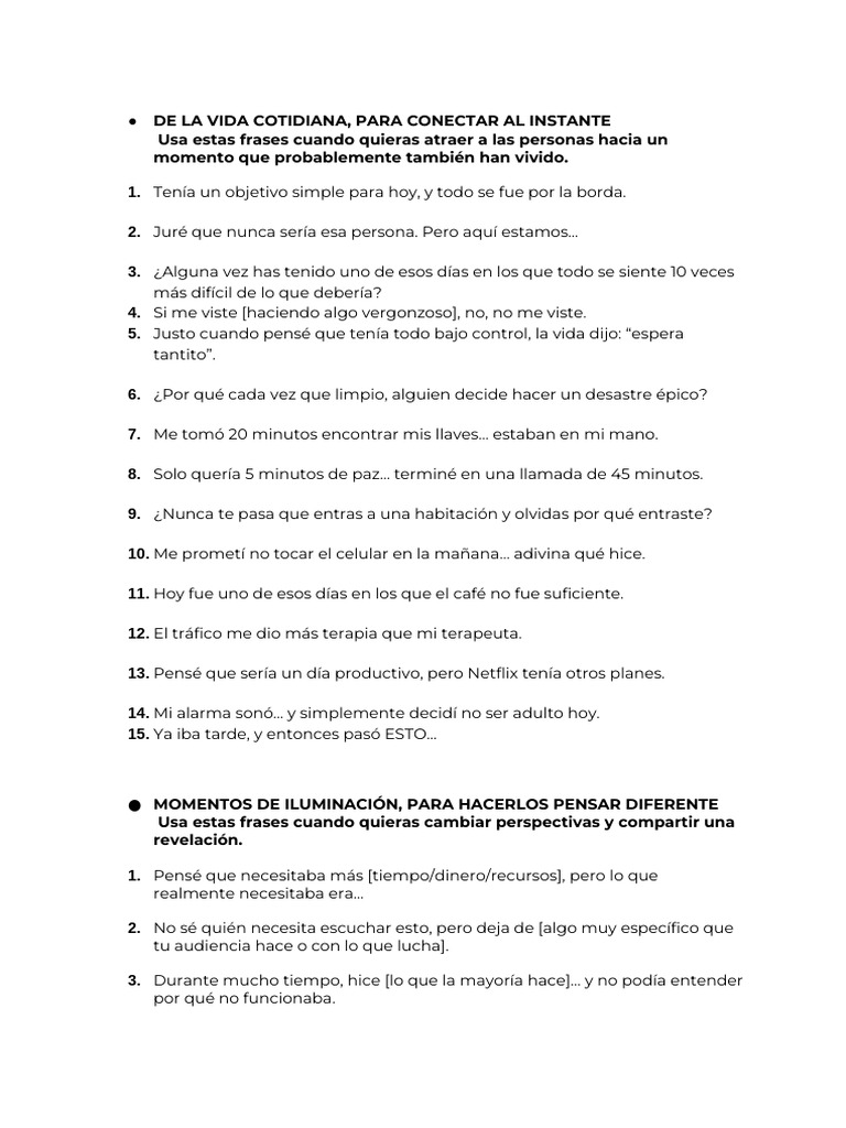 Frases para Conectar y Reflexionar | PDF