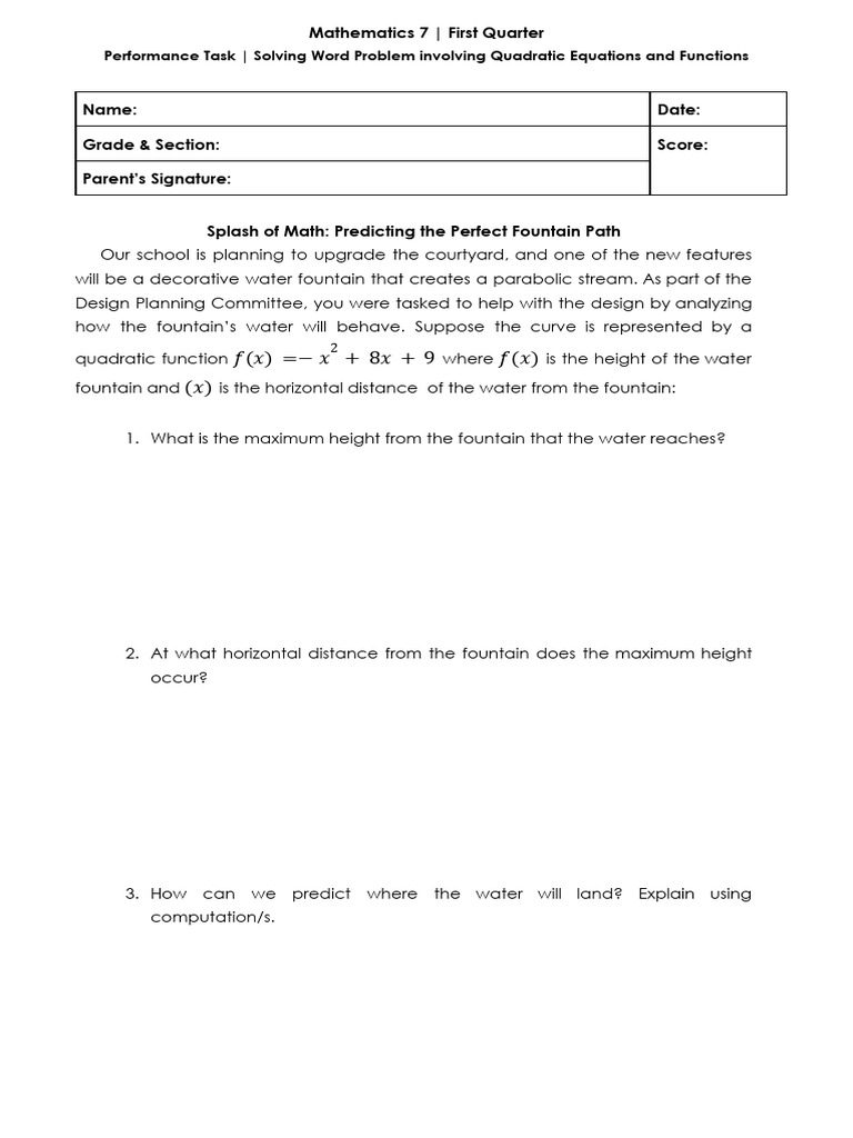 1q - Performance Task | PDF