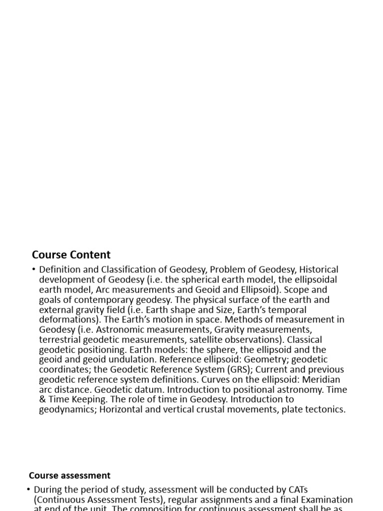 Lec1 - GGE 2101 - 14th June - 2022 - Geodesy 1 - Lecture Slides | PDF | Geodesy | Sphere