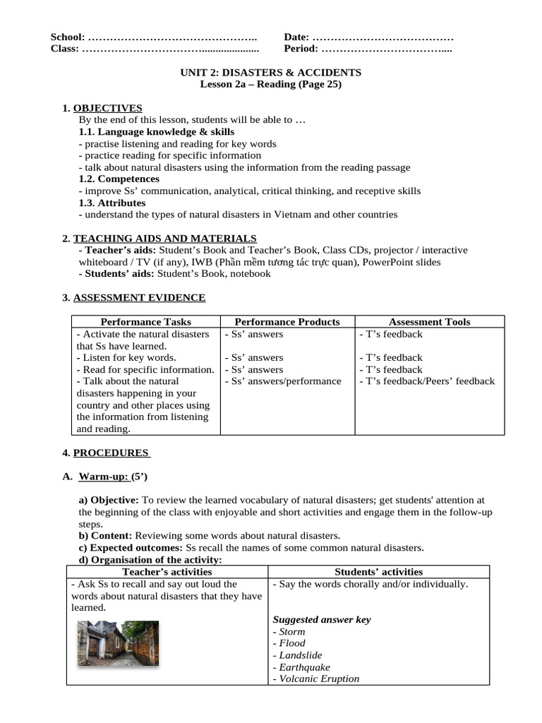 Natural Disasters Lesson Plan | PDF | Natural Disasters | Tsunami