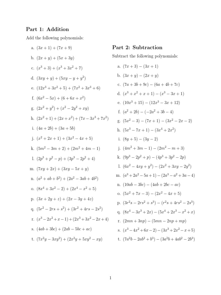 Polynomials 8 | PDF