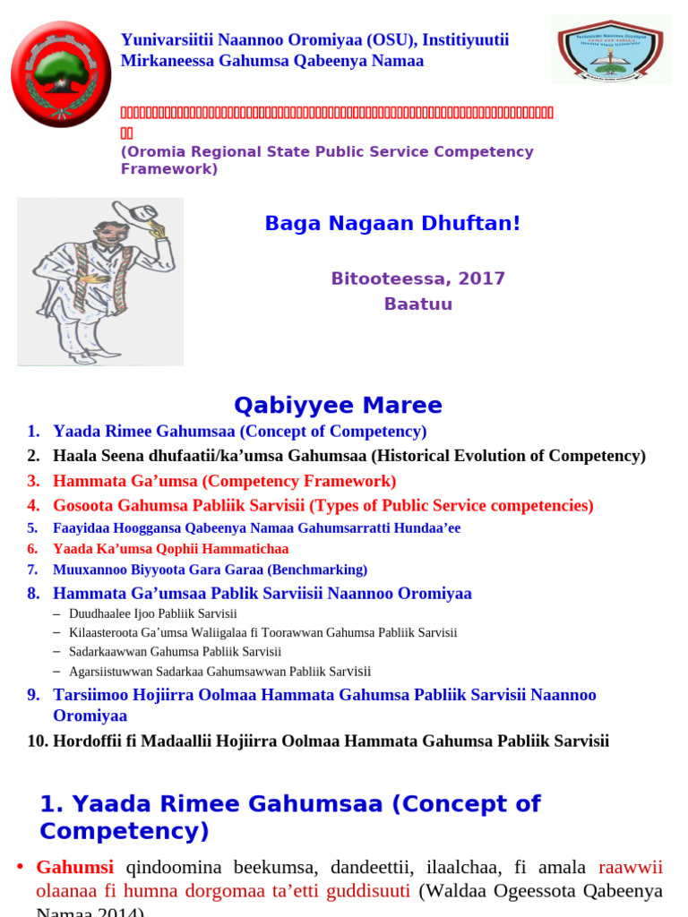 Oromia Public Service Competency Framework | PDF | Behavioural Sciences ...