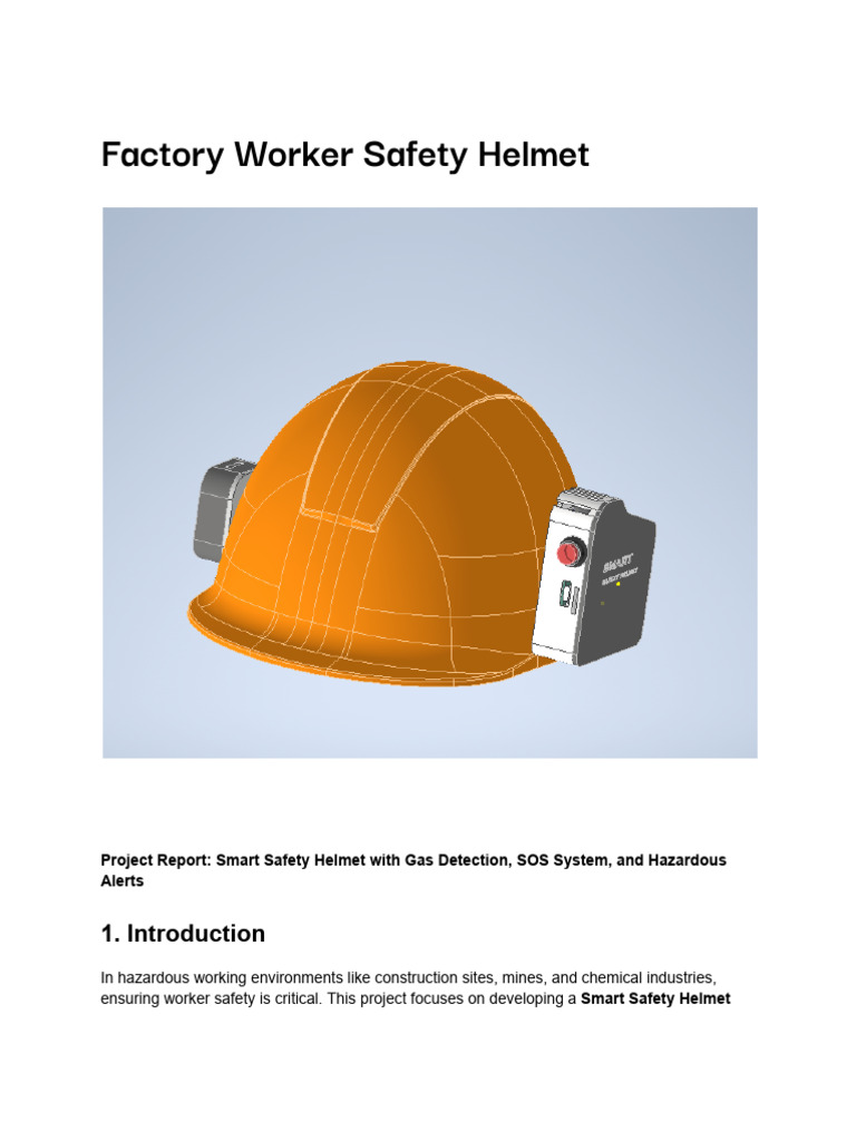 Factory Worker Safety Helmet | PDF | Sensor | Computer Engineering