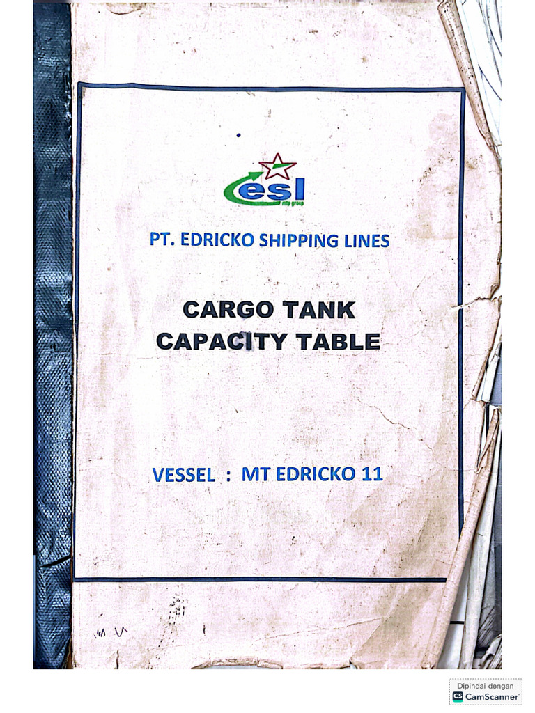 Cargo Tank Capacity Table E11 | PDF