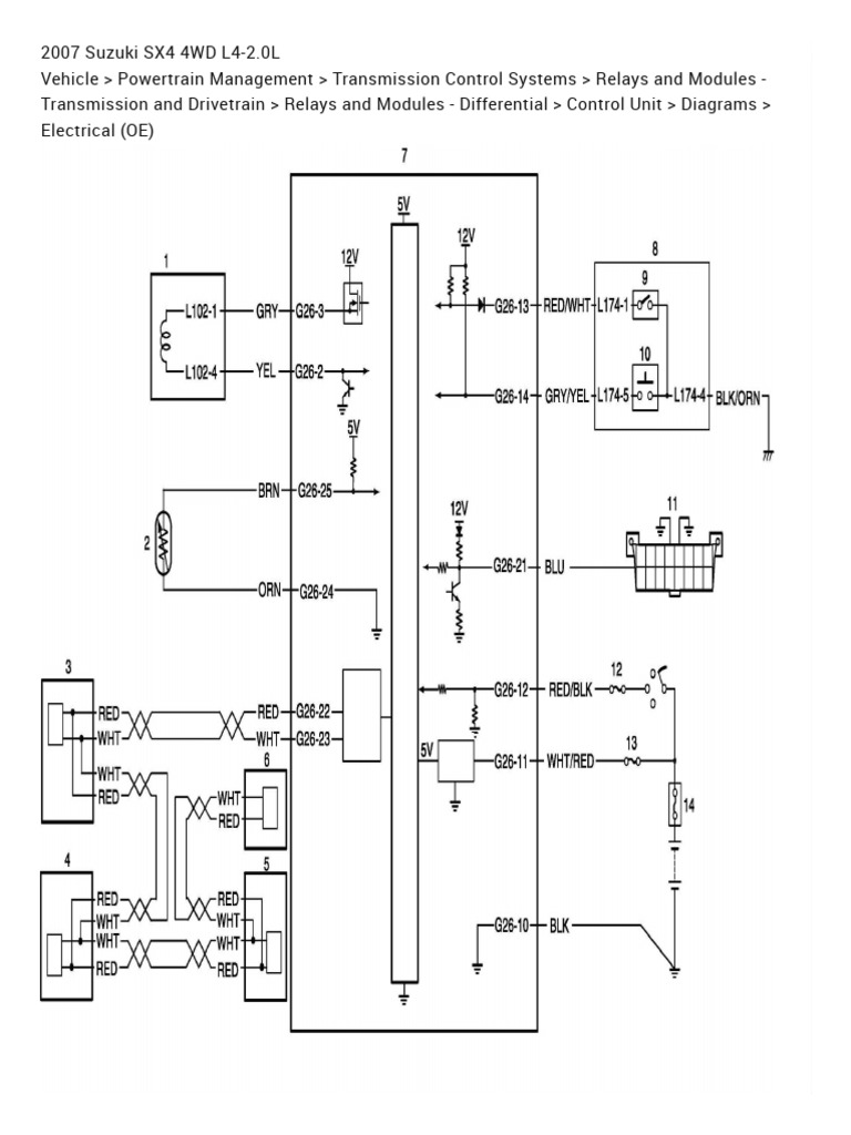 4WD Control System Wiring Circuit Diagram (Control Unit) - ALLDATA ...