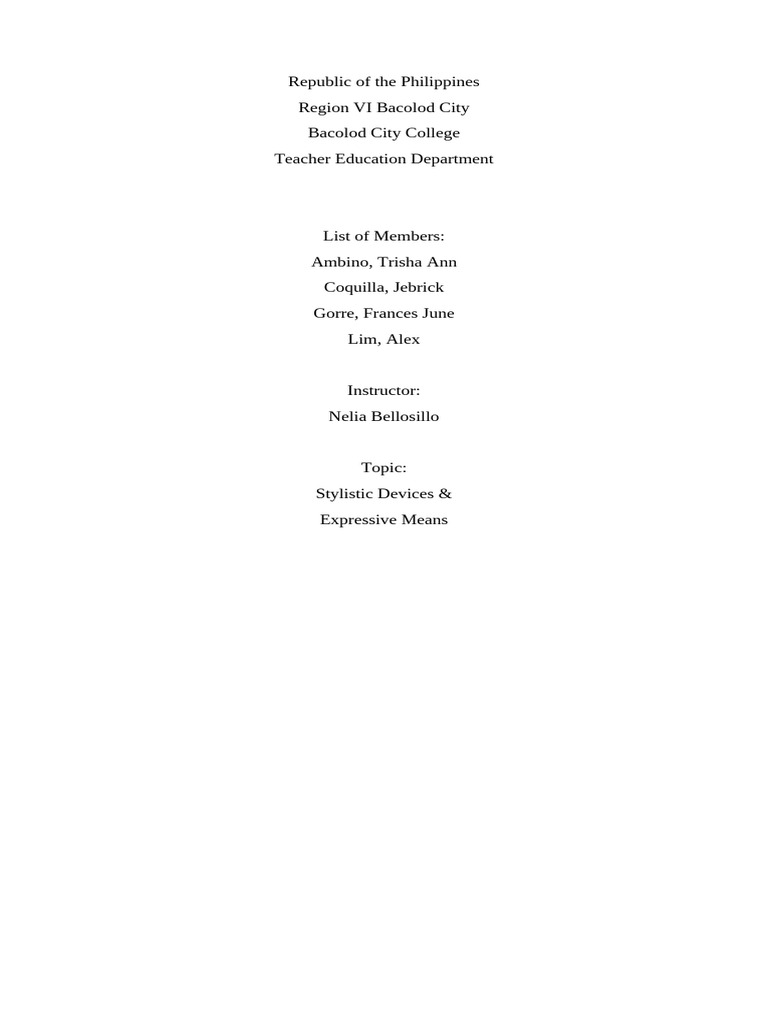 Stylistic Devices and Expressive Means | PDF | Linguistics | Semantics