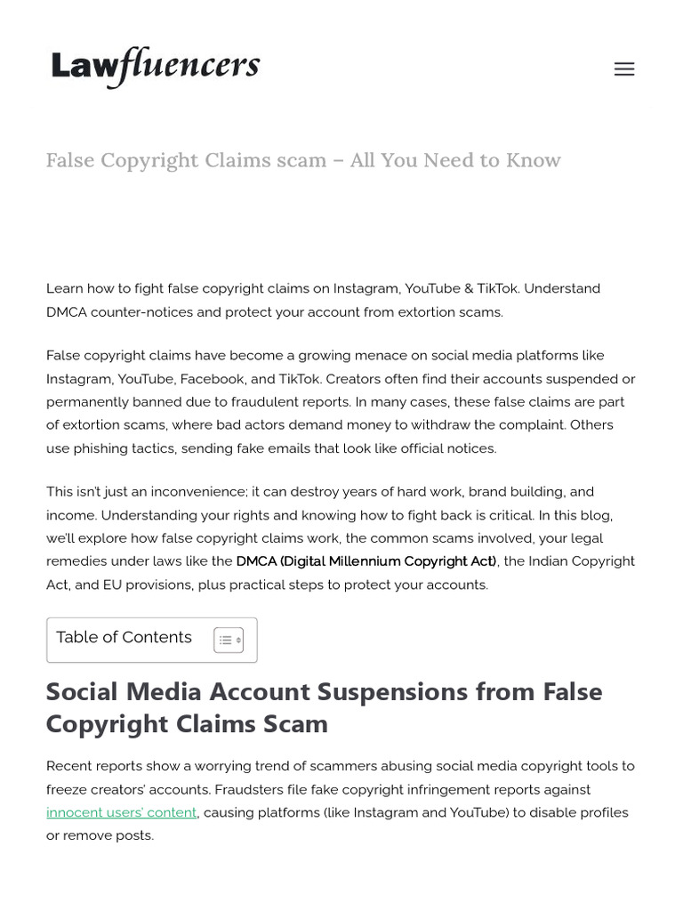 Combatting False Copyright Claims Online | PDF | Digital Millennium ...
