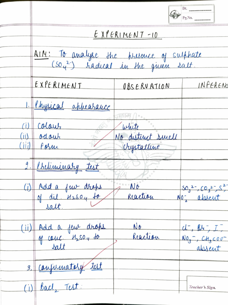 Test For Sulphate | PDF