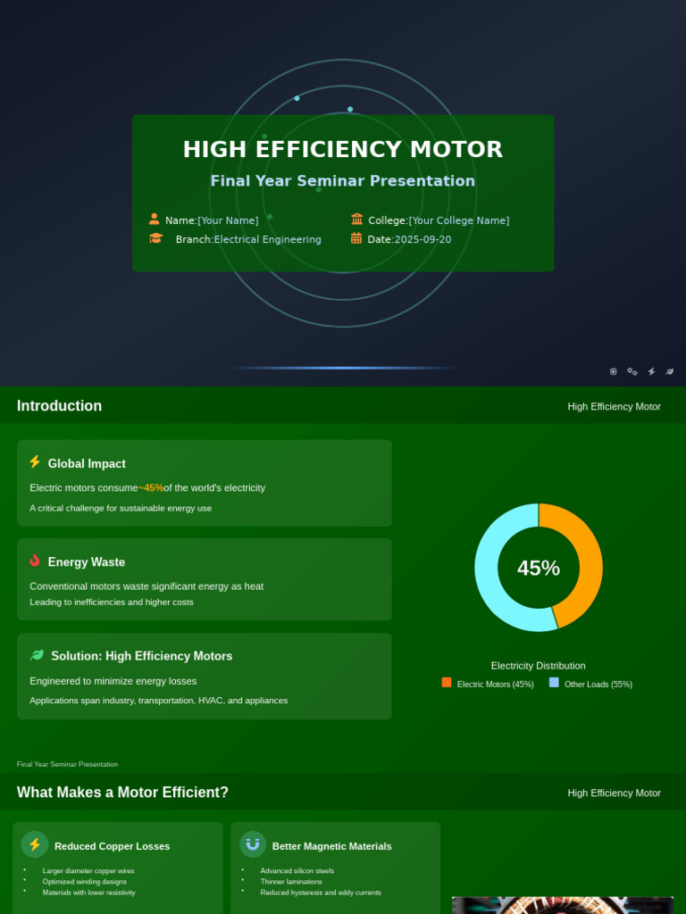 High Efficiency Motors | PDF | Electric Motor | Efficient Energy Use