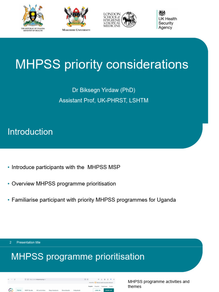 5 Priority MHPSS Considerations | PDF | Psychosocial | Mental Health