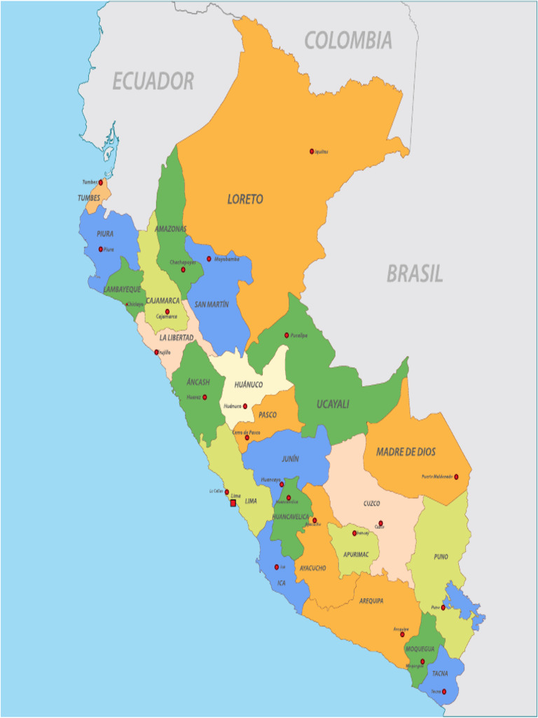 Mapa de Peru Color Nombres | PDF