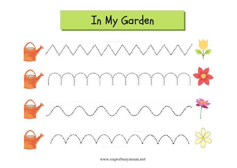 In My Garden Tracing Worksheet | PDF
