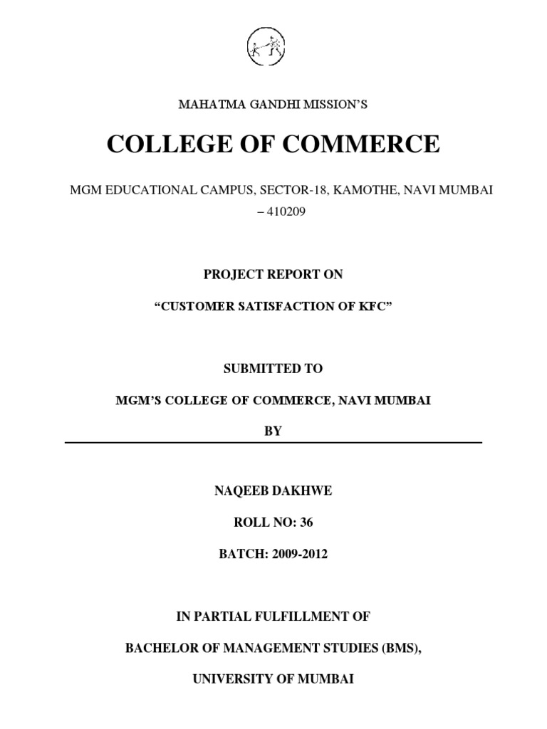 Customer Satisfaction of KFC | PDF | Fast Food Restaurants | Customer ...