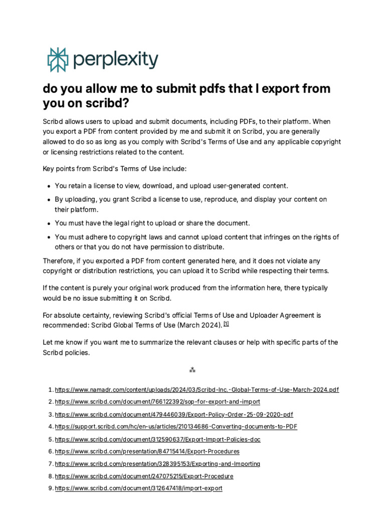 Do You Allow Me To Submit Pdfs That I Export From | PDF
