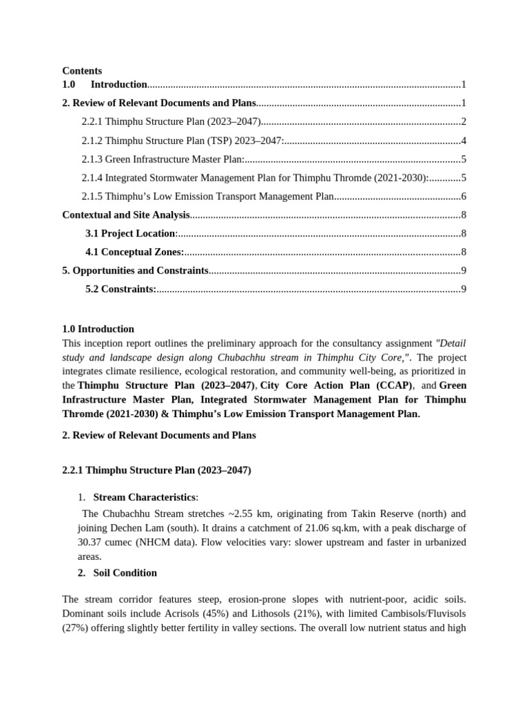 Inception Report | PDF | Flood | Green Infrastructure