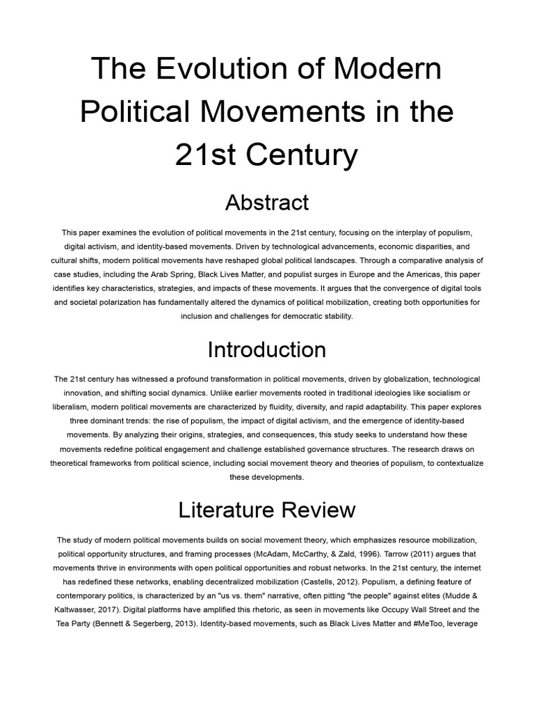 Evolution of Political Movements | PDF | Populism | Political Science