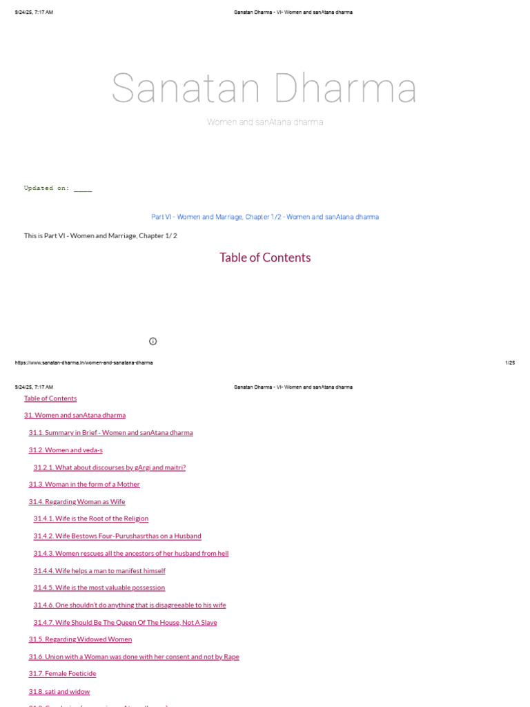 Women in Sanatana Dharma | PDF | Sita | Dharma