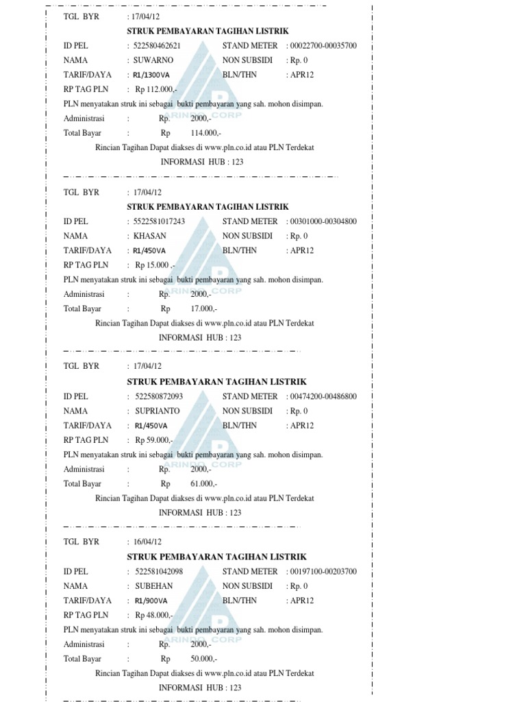 Kwitansi Listrik | PDF