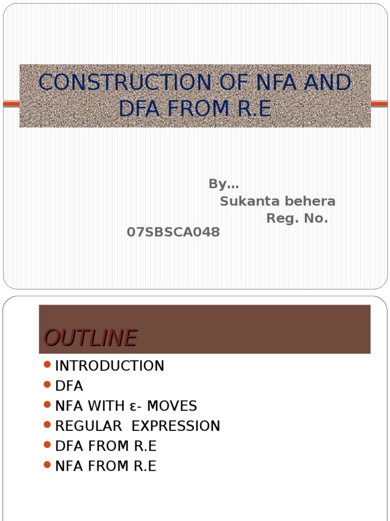 Construction of Nfa and Dfa From R | PDF | Theoretical Computer Science ...