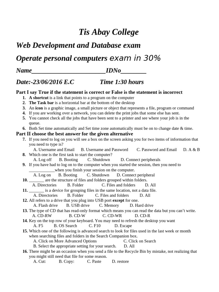 Uc.3 Operate Personal Computer | PDF | Window (Computing) | Computer File