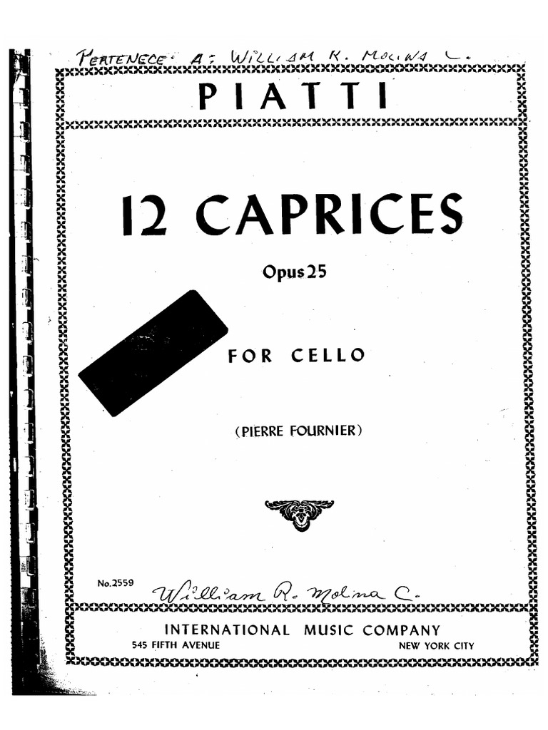 Alfredo Piatti Op. 25 Cello Exercises | PDF